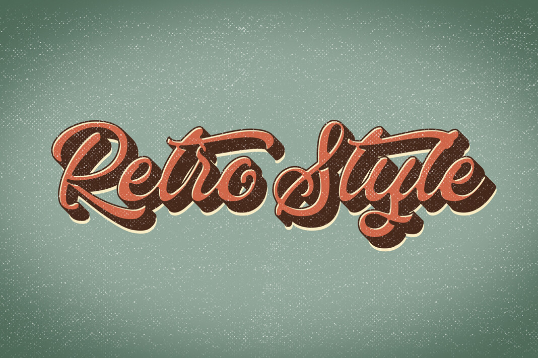 ArtStation - Retro style Text Effects, PSD Template File | Artworks