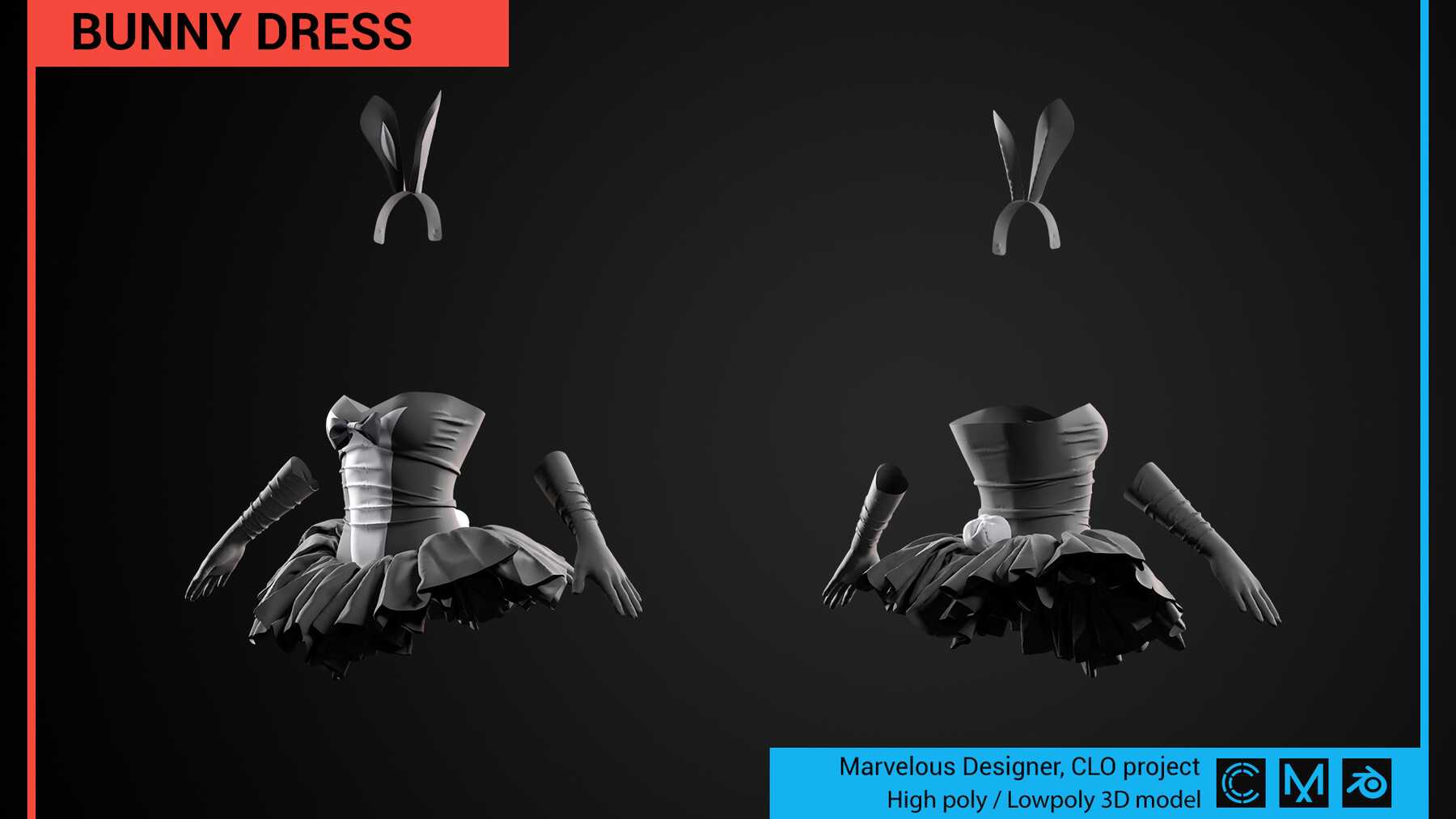 ArtStation - Bunny Dress - Marvelous Designer, CLO project | Resources