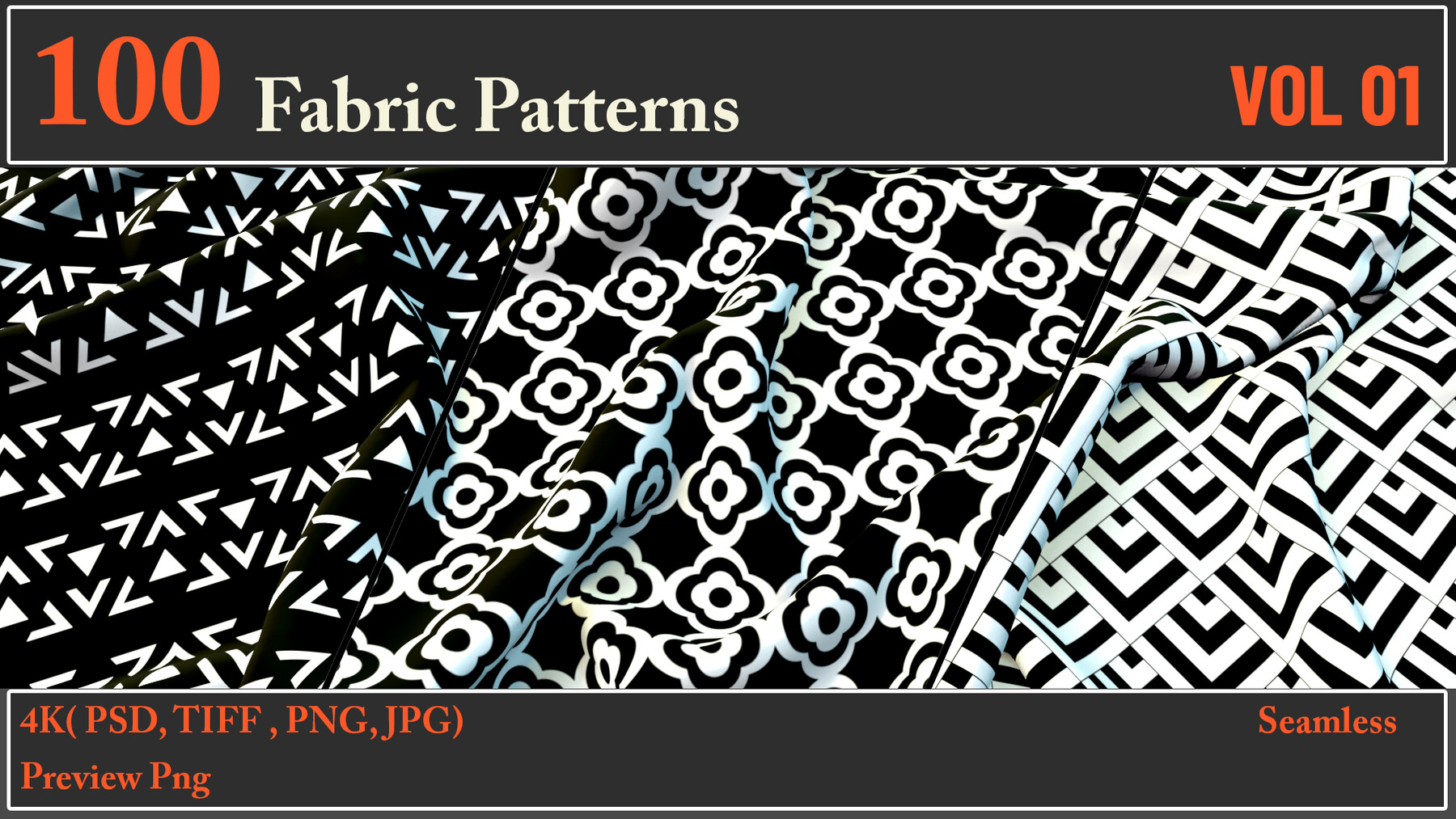 ArtStation - 100 Fabric Pattern VOL 01 | Game Assets