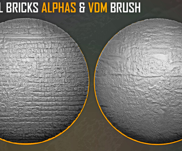 ArtStation - Medieval Bricks Alphas and VDM Brush for ZBrush | Brushes