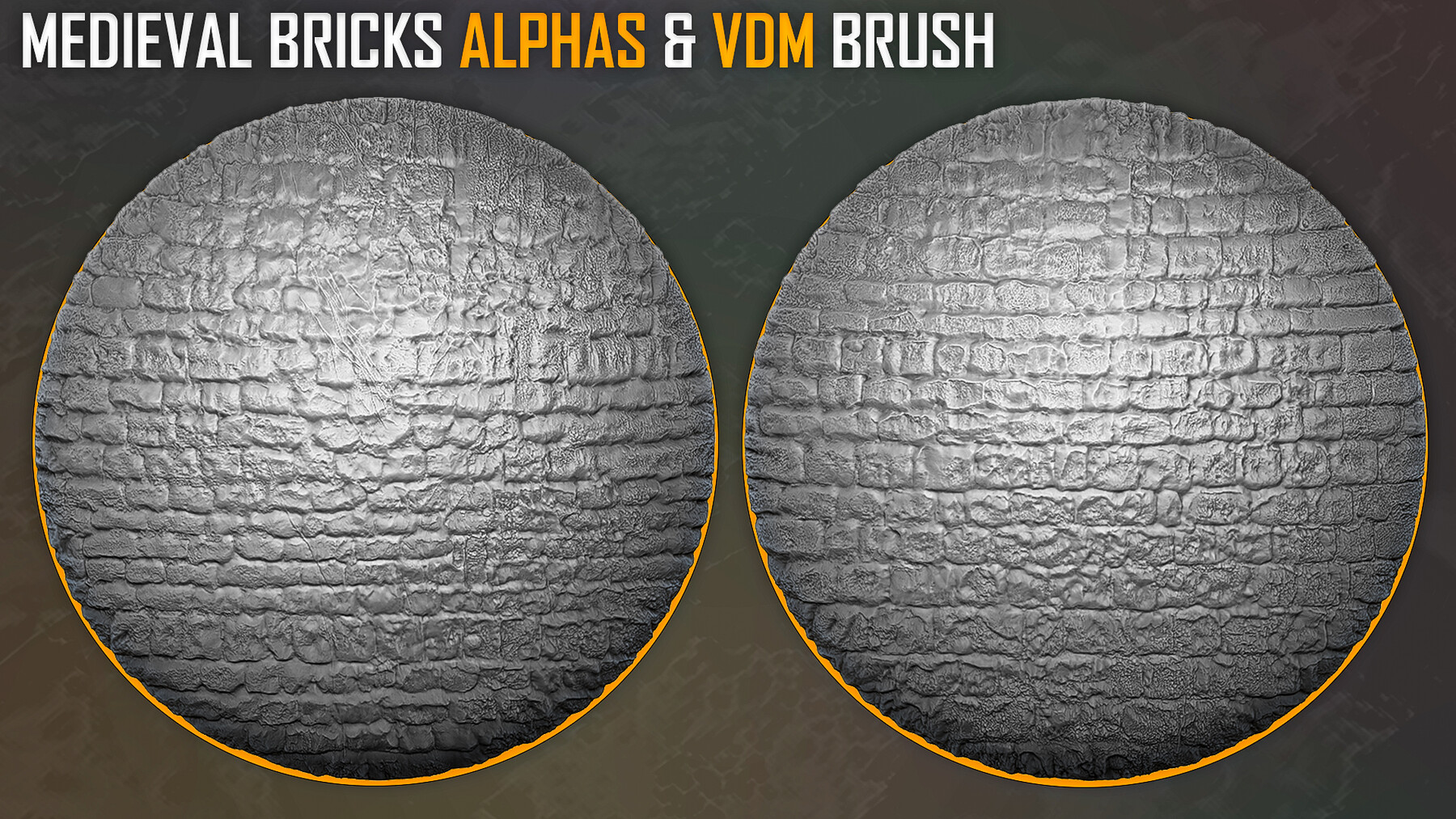 ArtStation - Medieval Bricks Alphas and VDM Brush for ZBrush | Brushes