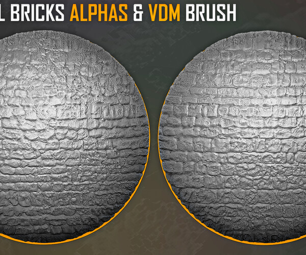ArtStation - Medieval Bricks Alphas and VDM Brush for ZBrush | Brushes