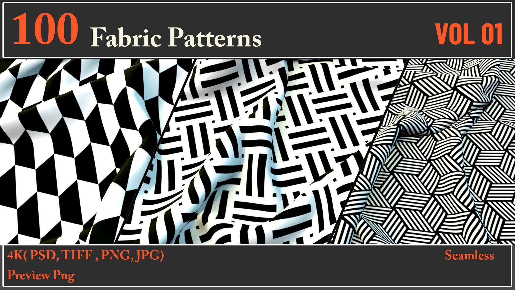 ArtStation - 100 Fabric Pattern VOL 01 | Game Assets