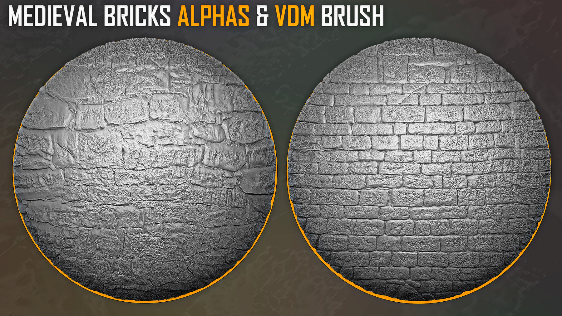 ArtStation - Medieval Bricks Alphas and VDM Brush for ZBrush | Brushes