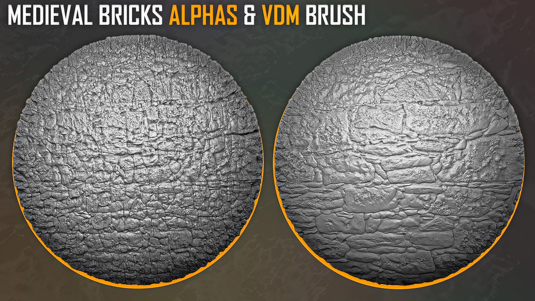 ArtStation - Medieval Bricks Alphas and VDM Brush for ZBrush | Brushes