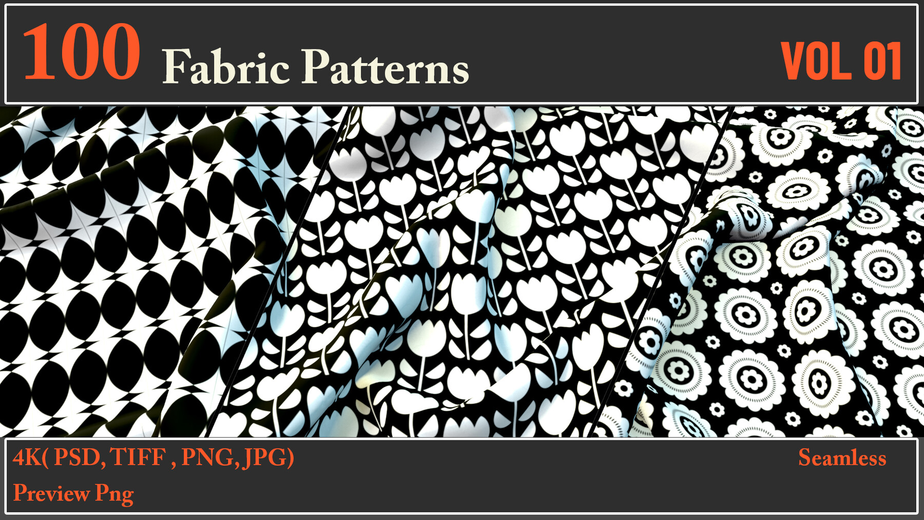 ArtStation - 100 Fabric Pattern VOL 01 | Game Assets