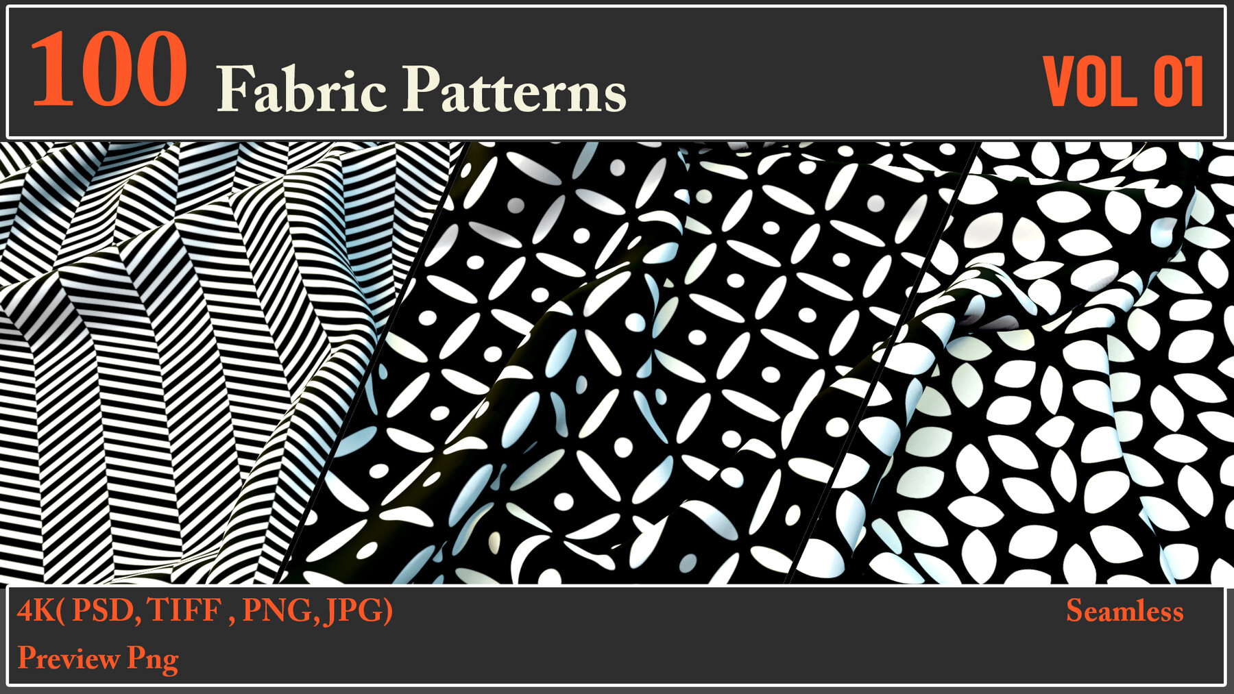 ArtStation - 100 Fabric Pattern VOL 01 | Game Assets