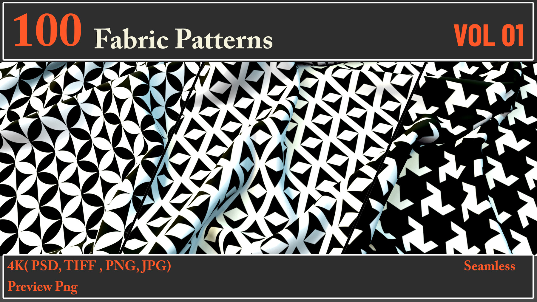 ArtStation - 100 Fabric Pattern VOL 01 | Game Assets