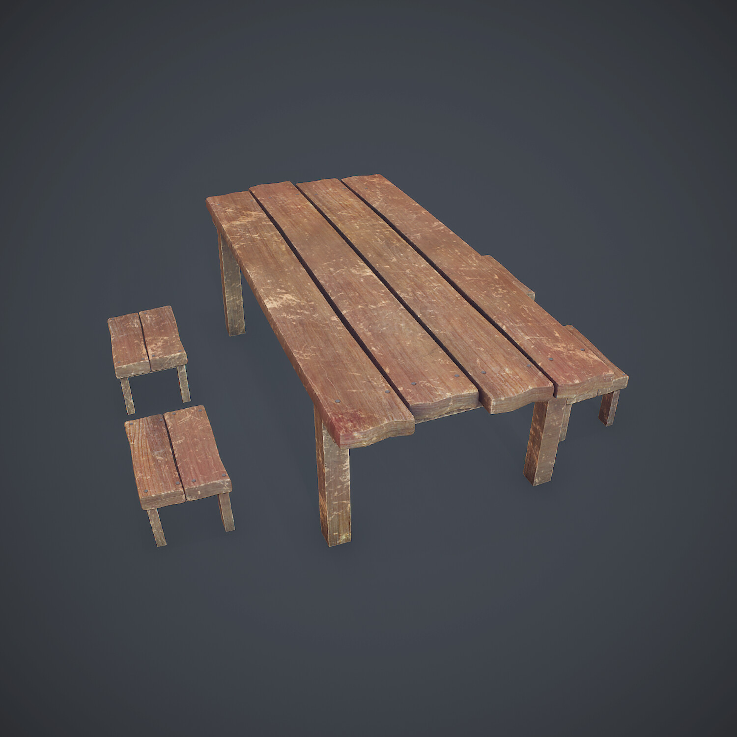 ArtStation - Table and Seat Low-poly | Game Assets