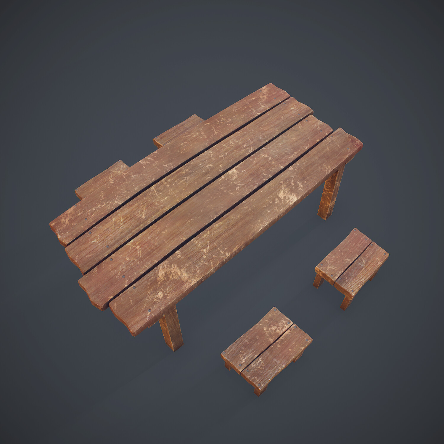 ArtStation - Table and Seat Low-poly | Game Assets