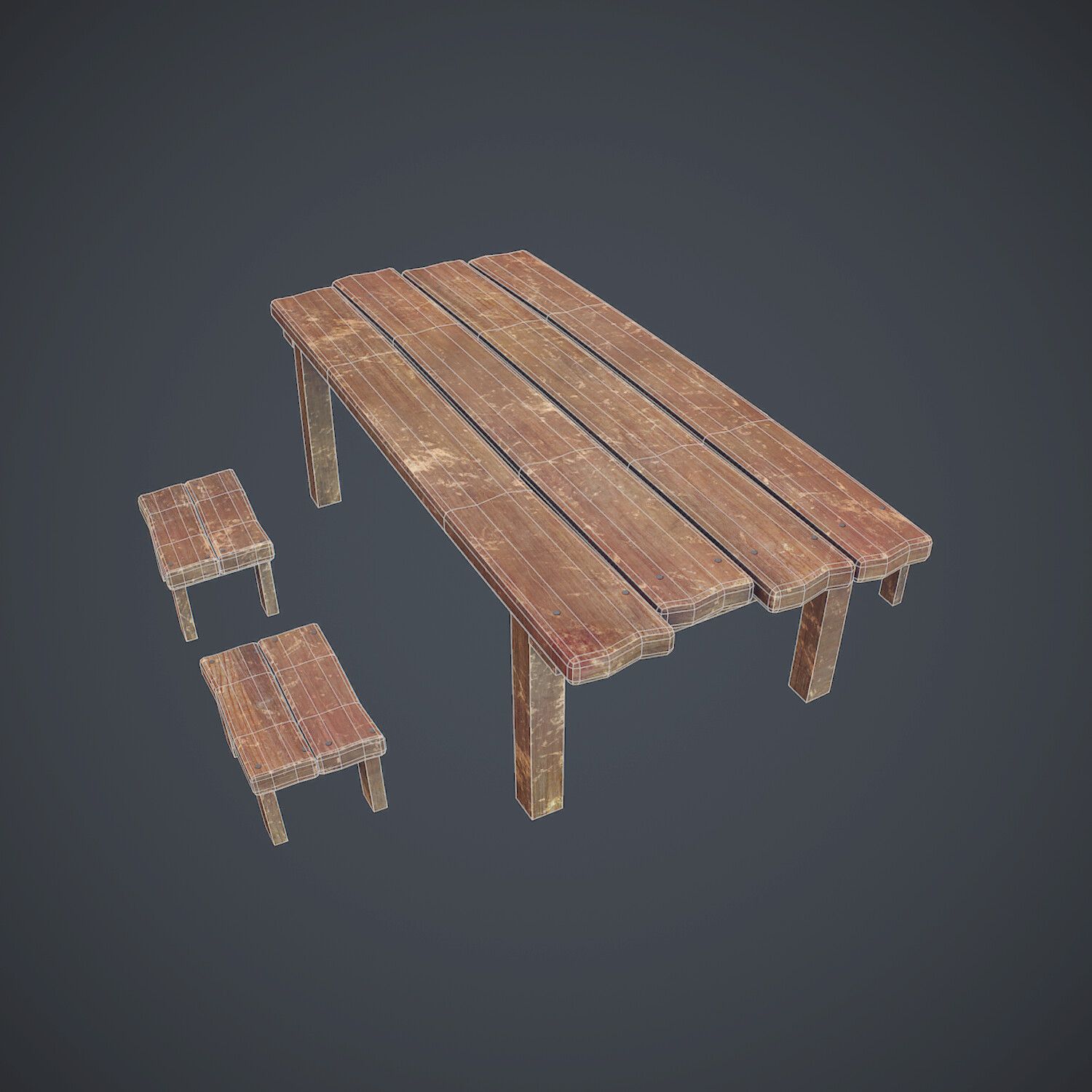 ArtStation - Table and Seat Low-poly | Game Assets