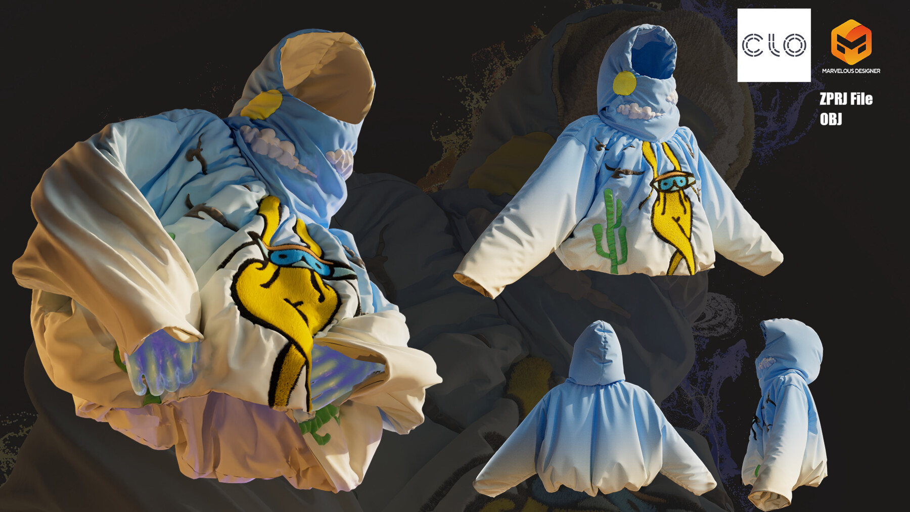 ArtStation - DIGITAL FASHION JACKET - Hypebeast Fashion Jacket - CLO 3D ...