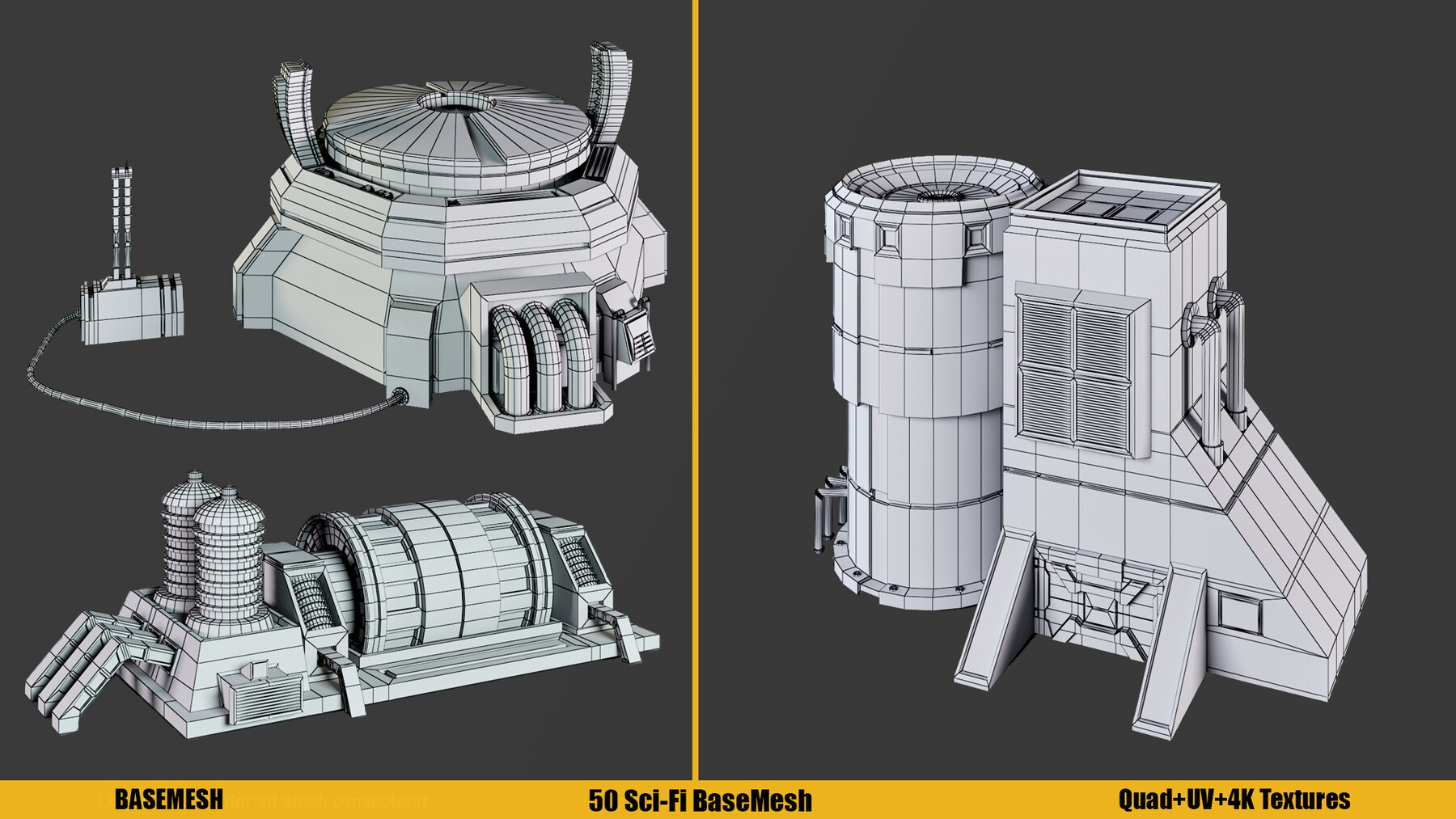 ArtStation - 50 Scifi BaseMesh -Kitbash Vol 1 + Texture | Resources