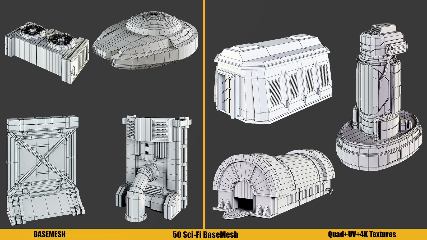 ArtStation - 50 Scifi BaseMesh -Kitbash Vol 1 + Texture | Resources