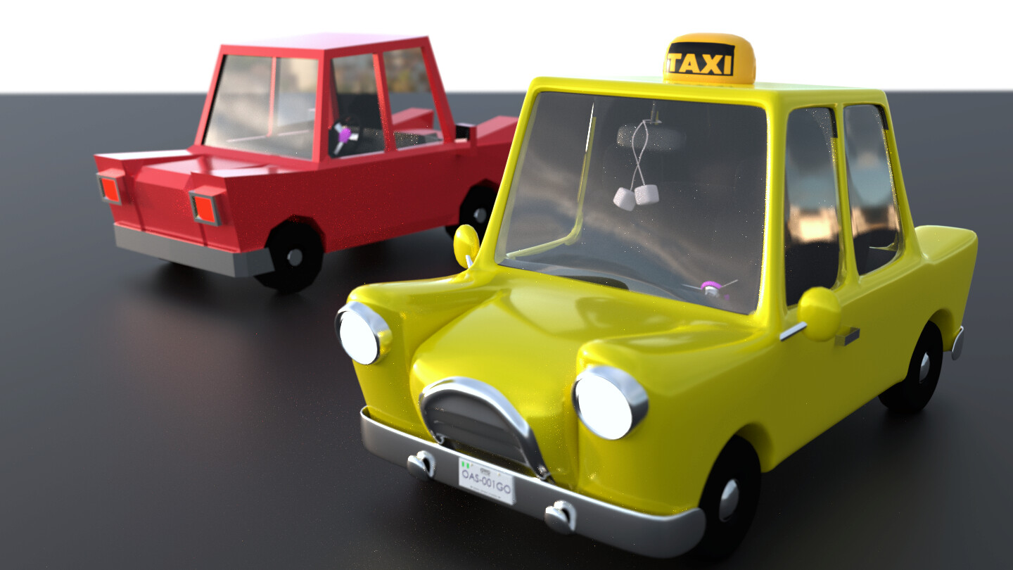 ArtStation - stylized taxi | Game Assets