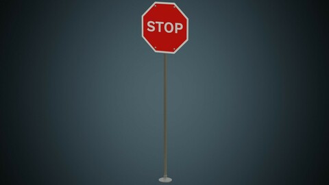 ArtStation - Stop Sign 1A | Game Assets