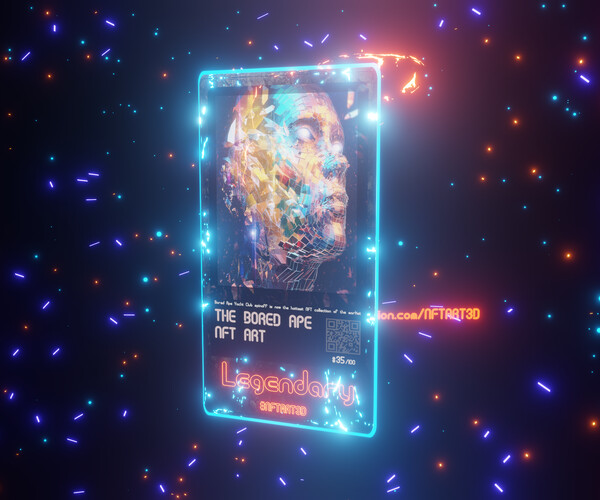 ArtStation - 3D Animated Card Blender Template .blend File NFT Style ...