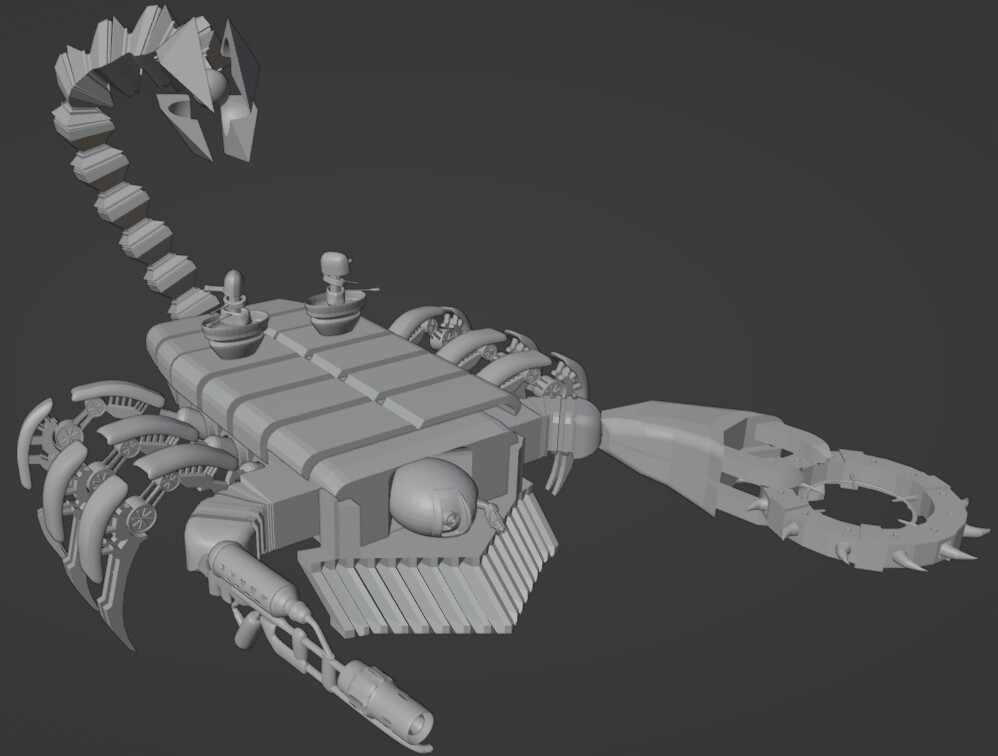 ArtStation - Giant Scorpion Robot with Flamethrower and Saw | Resources