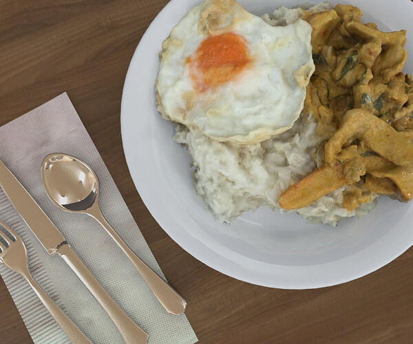 ArtStation - Plate of Food Rice and Egg | Resources