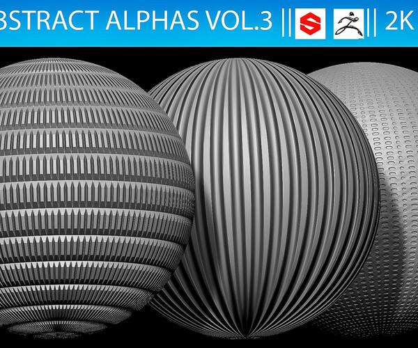 ArtStation - 10 Abstract Alphas Vol.3 (ZBrush, Substance, 2K, PSD ...