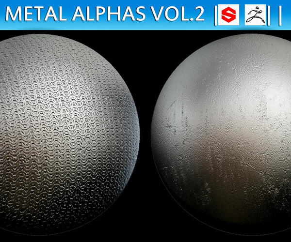 ArtStation - 10 Metal Alphas Vol.2 (ZBrush, Substance, 2K) | Brushes