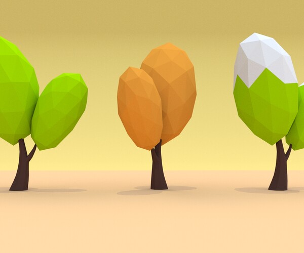 ArtStation - Trees Pack Low-poly | Game Assets