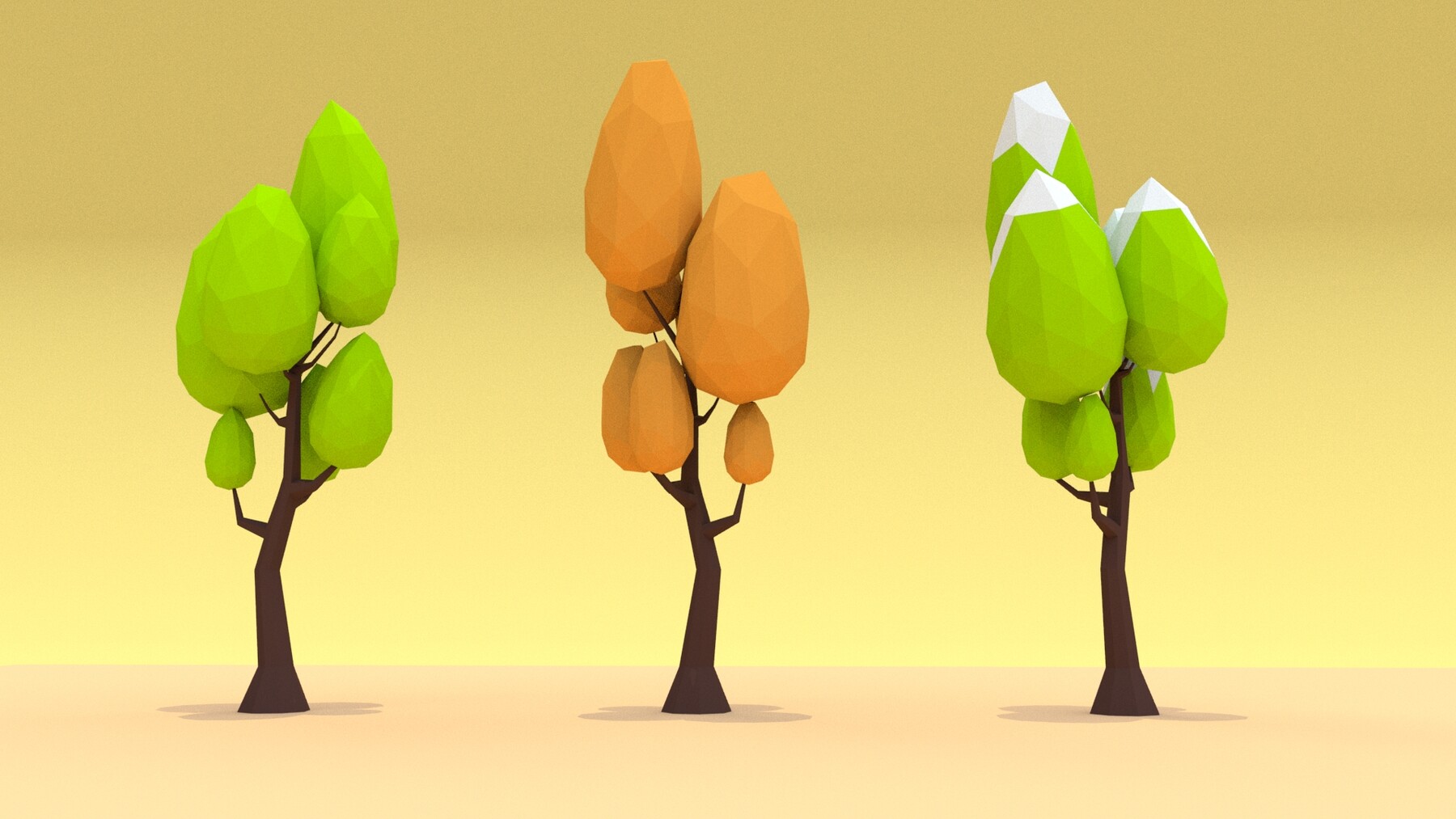 ArtStation - Trees Pack Low-poly | Game Assets