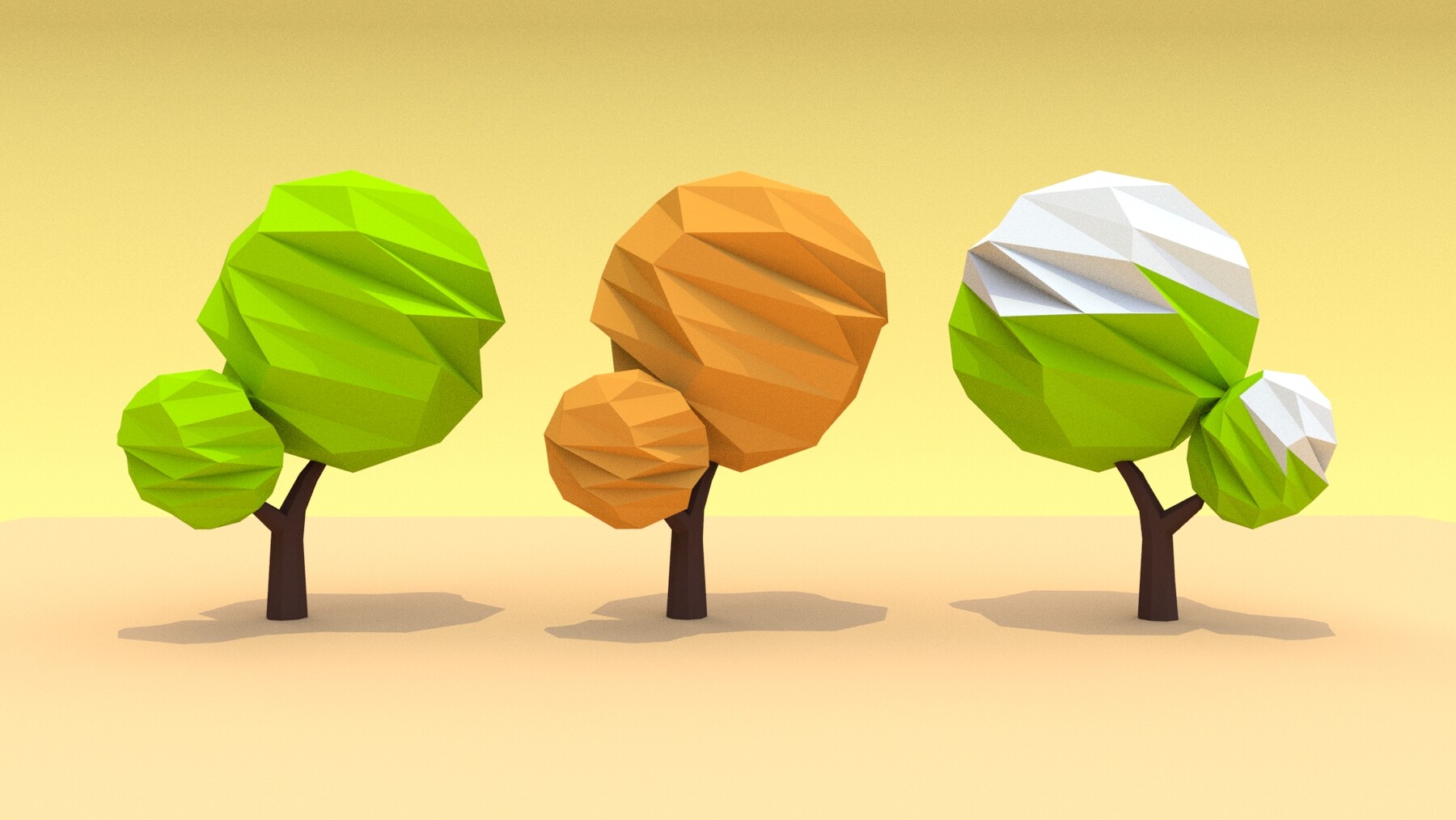 ArtStation - Trees Pack Low-poly | Game Assets