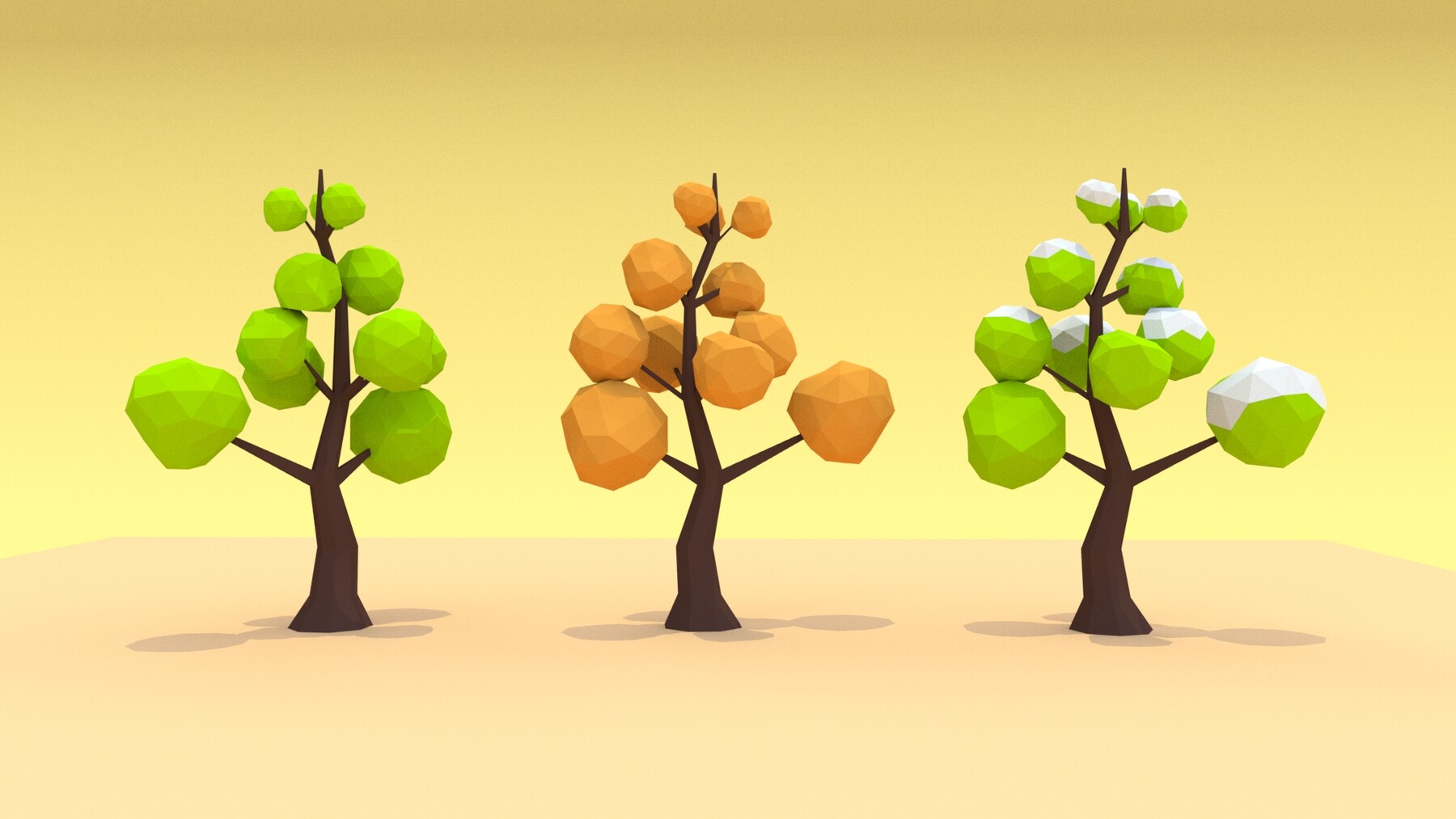 ArtStation - Trees Pack Low-poly | Game Assets