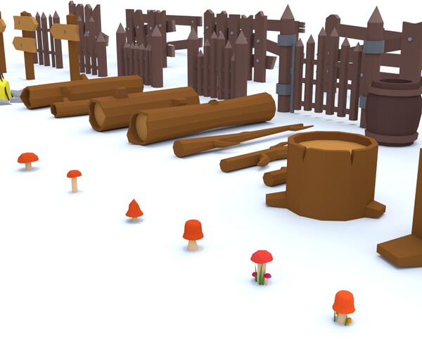 ArtStation - wooden Pack Cartoon-Low Poly | Game Assets