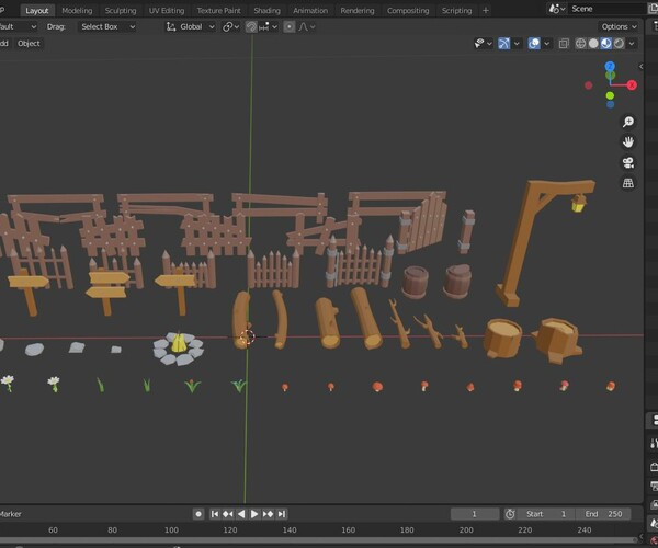 ArtStation - wooden Pack Cartoon-Low Poly | Game Assets
