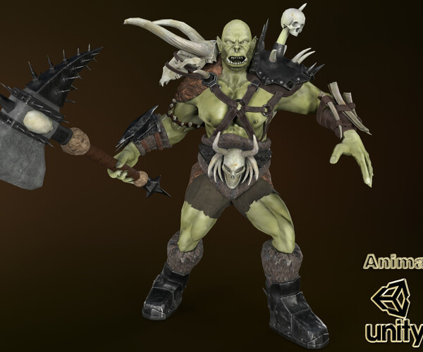 ArtStation - Character Orc Hammer Low-poly 3D model | Game Assets