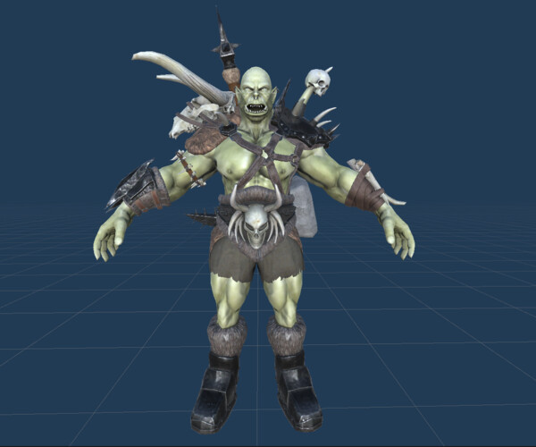 ArtStation - Character Orc Hammer Low-poly 3D model | Game Assets