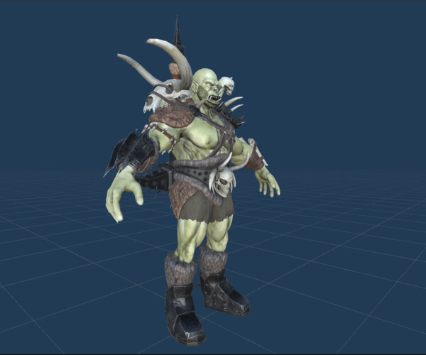 ArtStation - Character Orc Hammer Low-poly 3D model | Game Assets