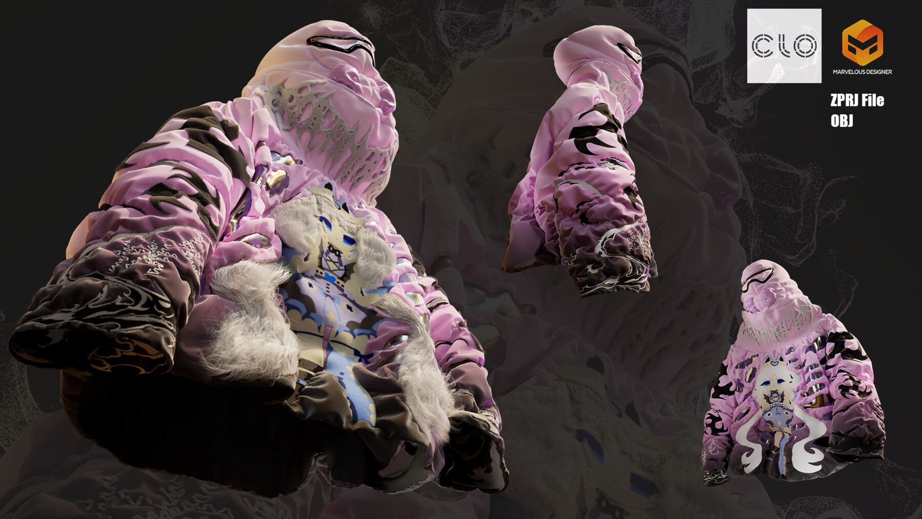 ArtStation - DIGITAL FASHION JACKET - Hypebeast Fashion Jacket - CLO 3D ...