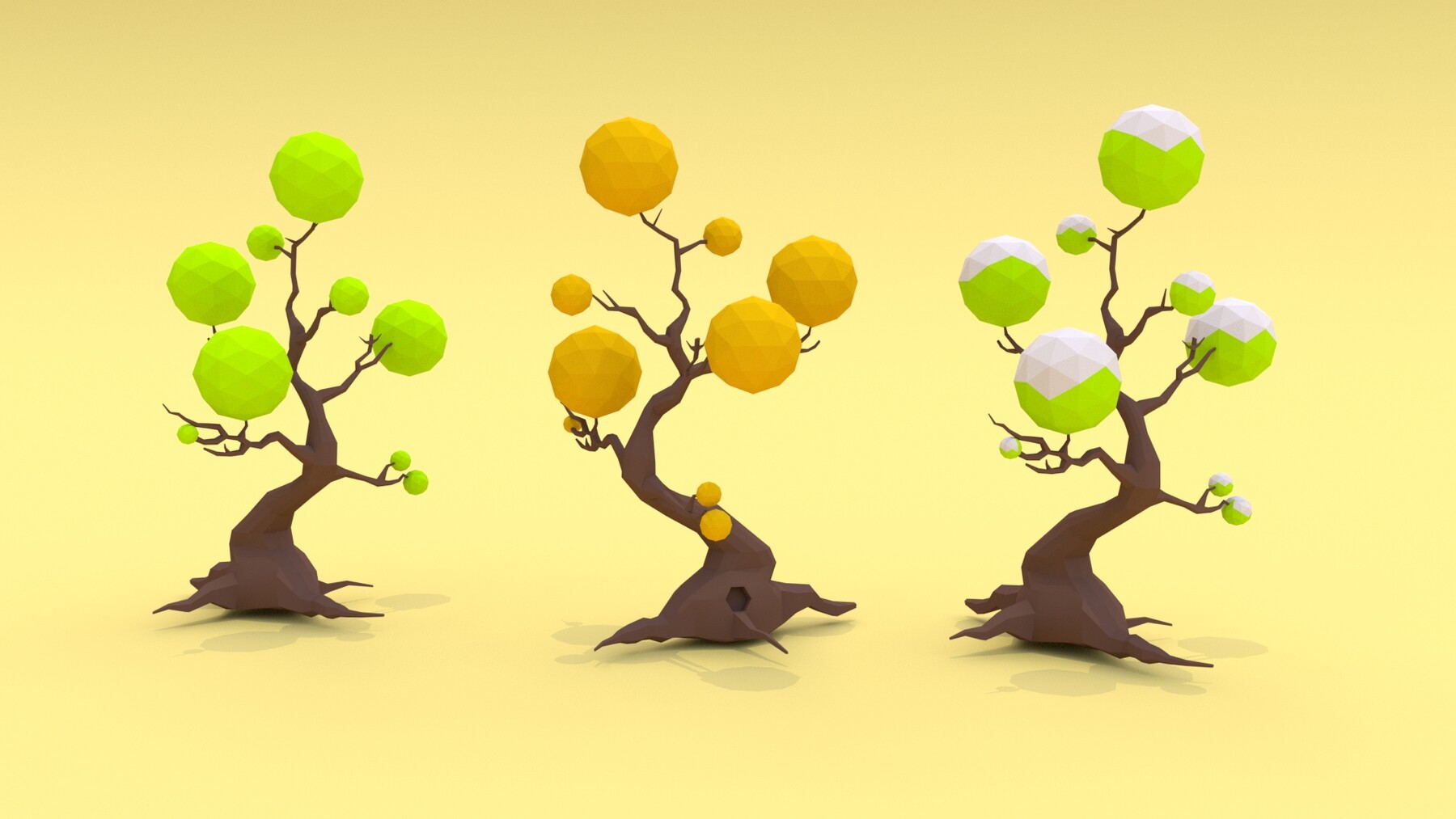 ArtStation - Trees Pack-Low Poly | Game Assets