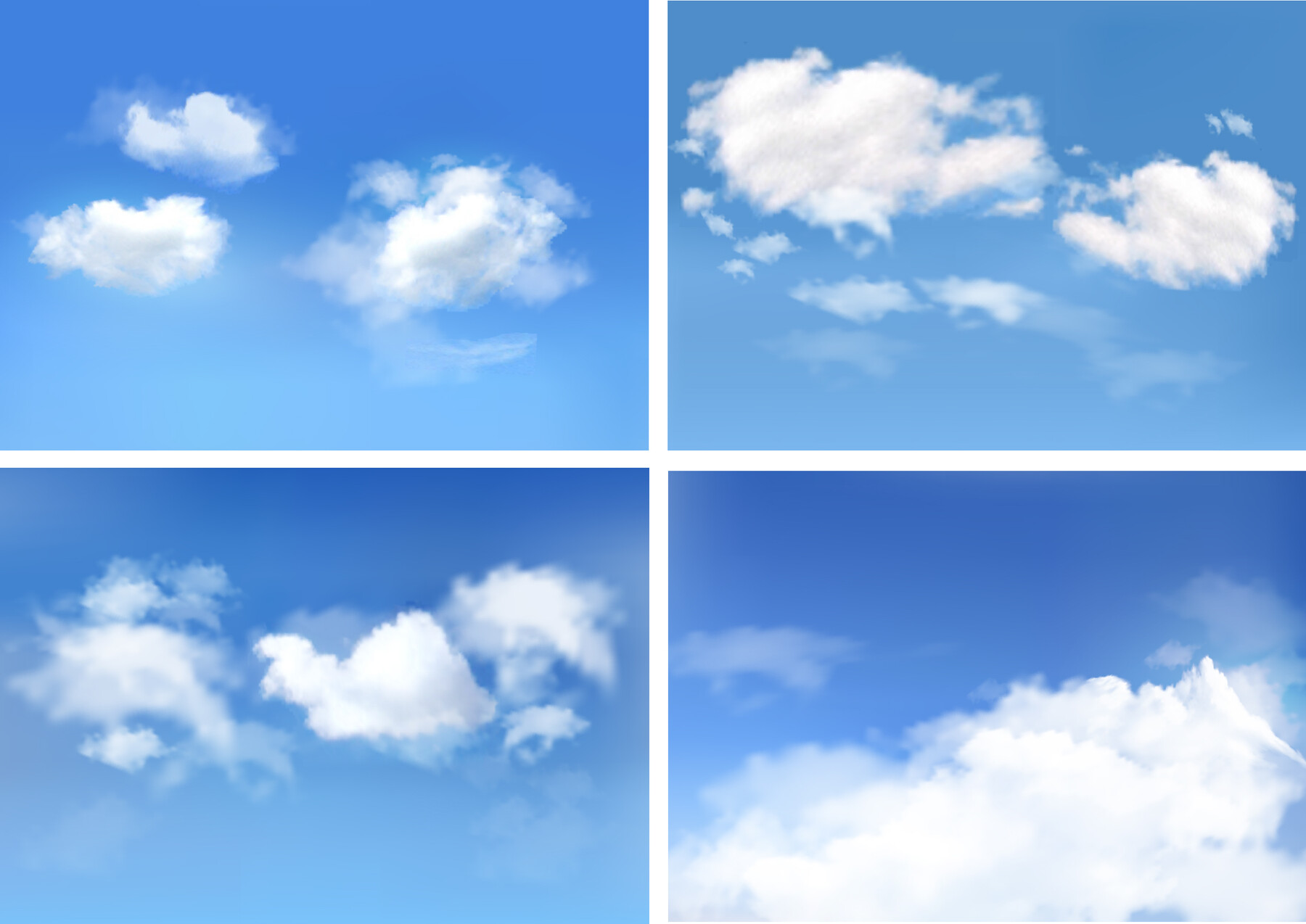 ArtStation - Realistic blue sky with clouds of various shape. Vector ...