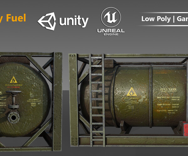 ArtStation - Military Fuel Tank - Low Poly - Game Ready | Game Assets