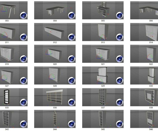 ArtStation - 124 C4D furniture models C4D files | Resources