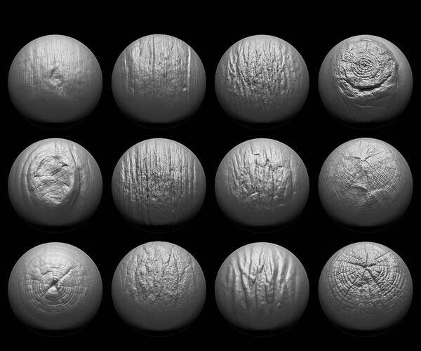 ArtStation - Wood & Tree Brushes for ZBrush (20 VDM + Alphas PSD) | Brushes