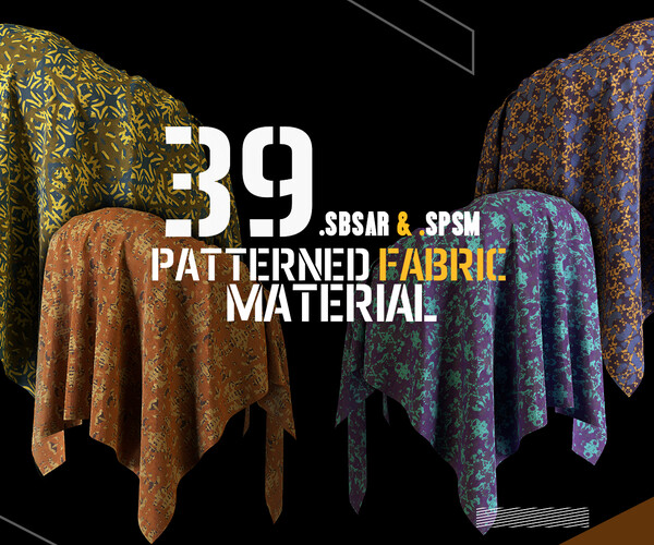 ArtStation - 39 patterned fabric material(vol.2) _ .sbsar & .spsm ...