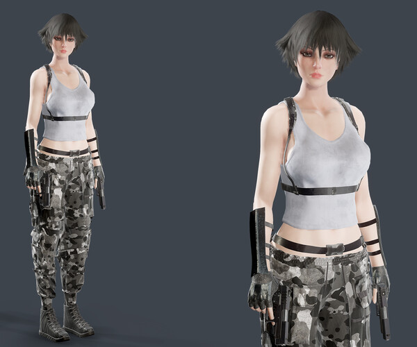 ArtStation - Military Girl V2 | Game Assets