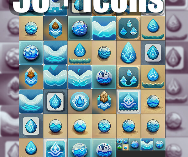 ArtStation - 50+ Water Skill Icon Pack | Game Assets