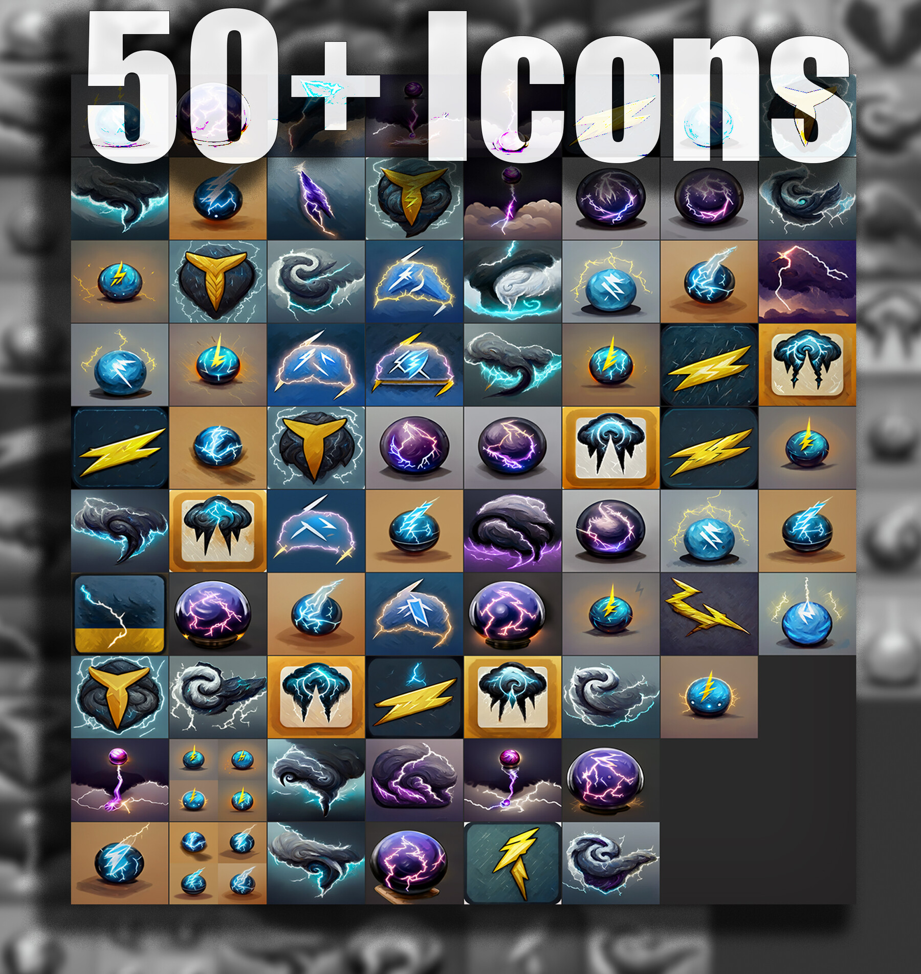 ArtStation - 50+ Storm Game UI Icons | Game Assets