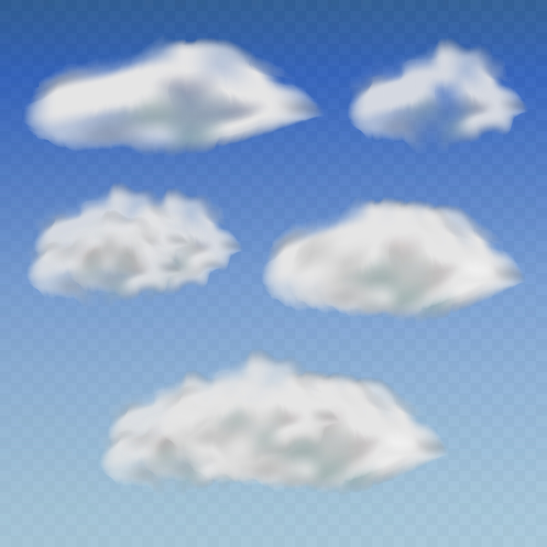 ArtStation - Realistic blue sky with clouds of various shape. Vector ...