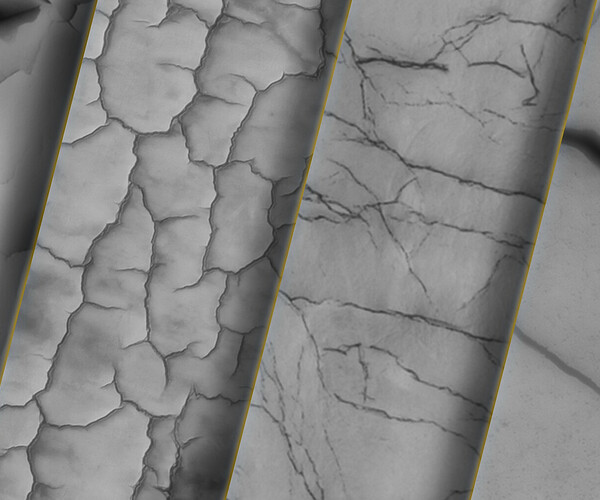 ArtStation - 30 Cracked Alphas Vol.1 (ZBrush, Substance, 2K) | Brushes