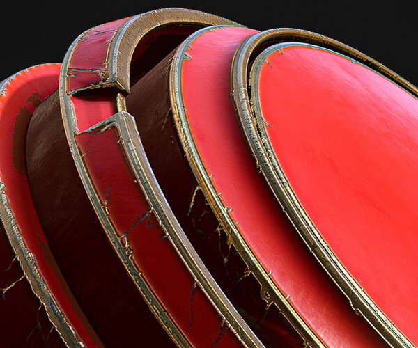 ArtStation - Damaged Painted Metal Smart Materials (Substance Painter ...