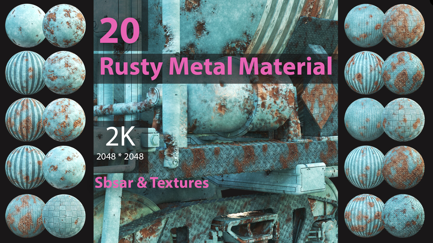 ArtStation - 20 RUSTY METAL PBR & SBSAR | Resources