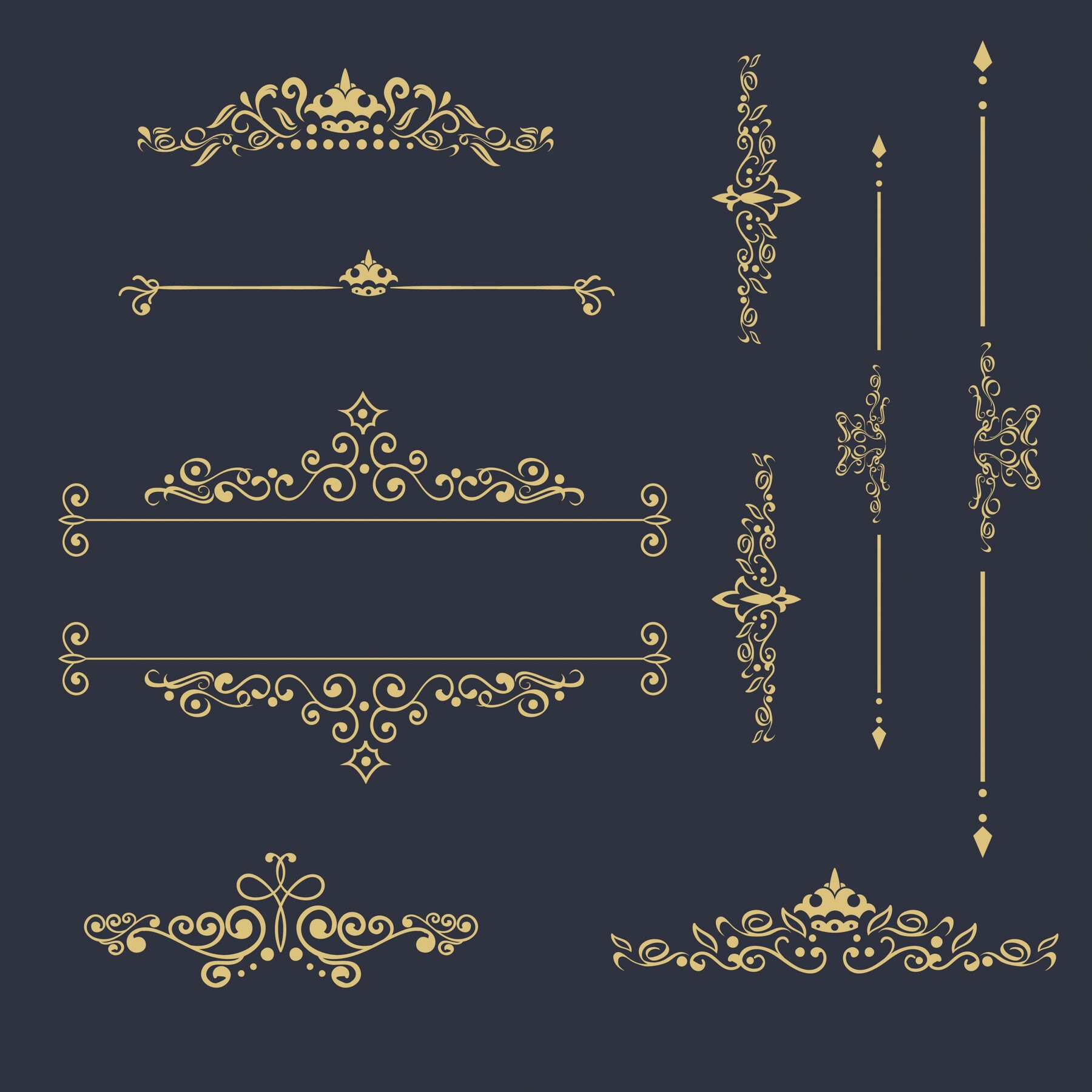 ArtStation - Classical decor design elements various curved symmetry ...