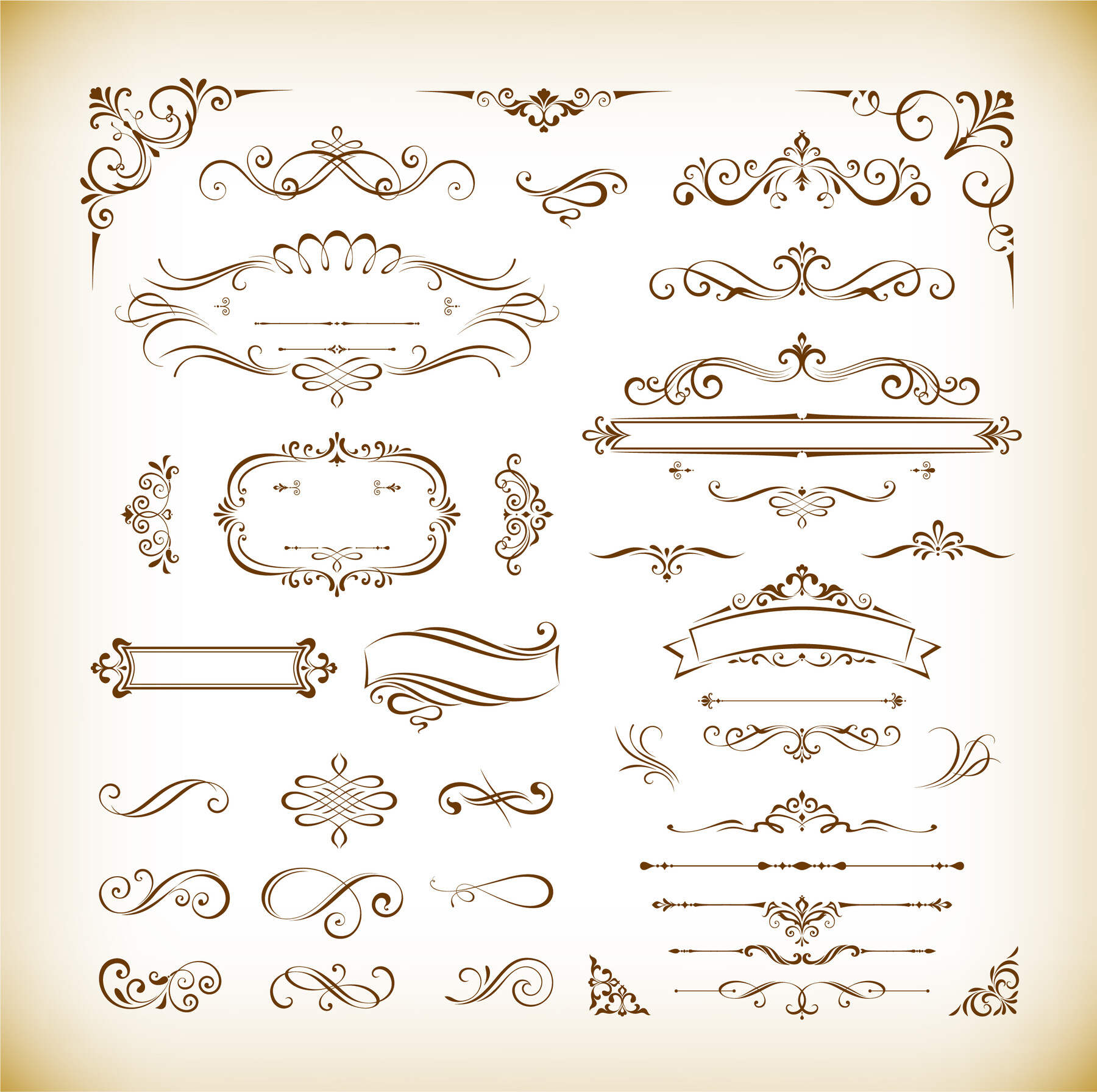 ArtStation - Classical Decorative Design Elements Vector Set | Artworks